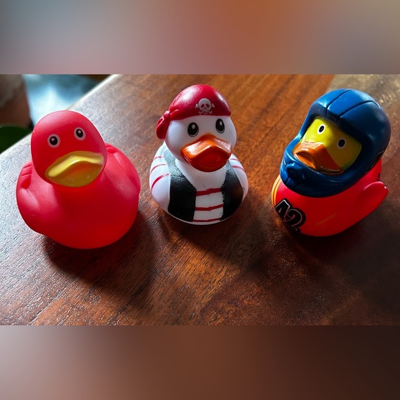 Toys | Rubber Duck Toys Pirate Football Red Ducky Nwot | Poshmark